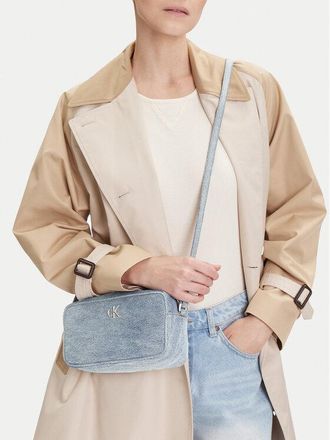 Calvin Klein Handtasche Denim Ew Double Zip Camera Bag LV04F3226G Himmelblau