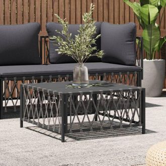 vidaXL Table de jardin anthracite 70x70x34 cm tissu tiss&eacute; Vidaxl