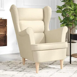 vidaXL Fauteuil cr&egrave;me 74x84x100 cm tissu Vidaxl