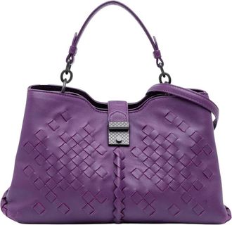 Bottega Veneta Pre-owned Woven Leather Top Handle Bag - - Pre-owned - Damen - Lila - ONE SIZE