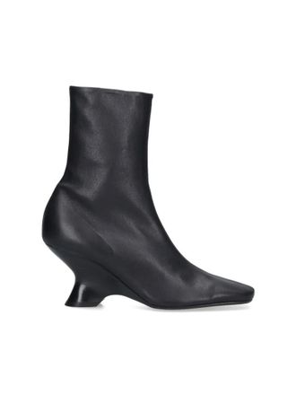 Dries Van Noten Stiefel - Pointed Toe Ankle Boots With Sculptural Heel - Gr. 37,5 (EU) - in Schwarz - f&uuml;r Damen