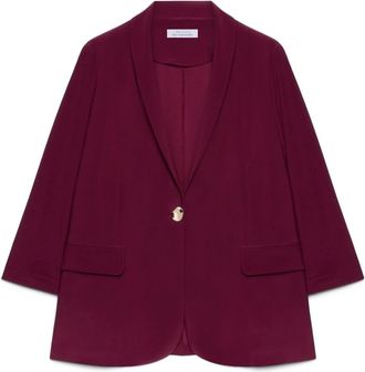 Fiorella Rubino Femme, Vestes, Violet, Taille: 40 FR Blazer en jersey &agrave; manches trois-quarts