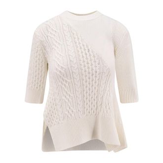 sacai Beiger Cable-Strickpullover - - Knitwear - Damen - Beige - L