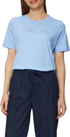 s.Oliver Relaxed Fit-Shirt mit Schriftprint aus Lochstickerei