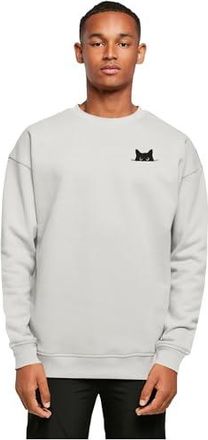 Merchcode Mp0008979-halloween-Cat Crewneck Sweater, Lightasphalte, M Homme