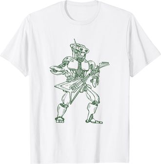 Seembo Robot Playing Guitar Funny Rock Guitarist Musiker Band T-Shirt