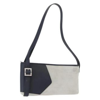 Loewe Pre-owned Suede Shoulder Bag - - Pre-owned - Damen - Grau - ONE SIZE