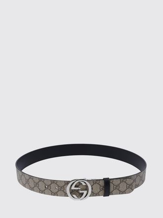 Gucci Ceinture r&eacute;versible en toile GG Supreme et cuir avec boucle monogramme