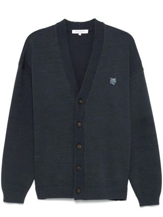 Maison Kitsuné cardigan à patch Bold Fox Head - Bleu