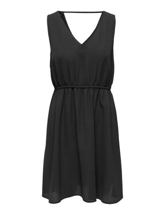 Only Damen Kleid Onlnova Life VIS SARA String Dress SOLID (DE/NL/SE/PL, Alphanumerisch, XS, Regular, Regular, schwarz)