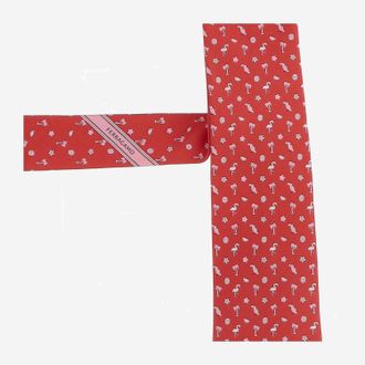 Ferragamo Mens Silk Tie Red Ties & Bow