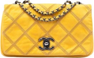Chanel Sac bandouli&egrave;re classique &agrave; rabat vintage Pre-owned - Femme - Pre-owned - Jaune - Taille: ONE Size