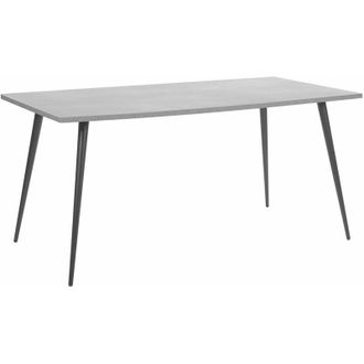 Beliani Esstisch Grau / Schwarz 160 x 80 cm aus Spanplatte und Metall in Betonoptik Wohnzimmer Esszimmer Salon Küche Rechteckig Minimalistisch Modern