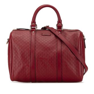 Gucci Red Medium Microguccissima Travel Bag