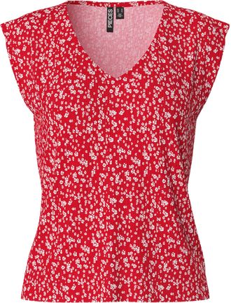 Pieces Pcflora Ss V-Neck Top Bc