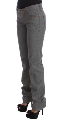 Costume National Womens Gray Cotton Regular Fit Denim Jeans Clothing