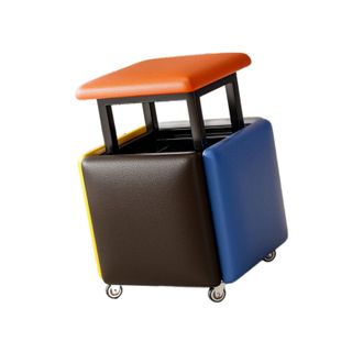 Generic Nesting-Hocker, 5-teiliges Set, Mehrzweck-Tritthocker, stapelbare Kombinationsst&uuml;hle, for Spielzimmer, Badezimmer, Lernb&uuml;ro(Color 5,45x45cm)