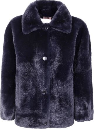 VALENTINI 1972 veste boutonnée en fourrure artificielle - Bleu