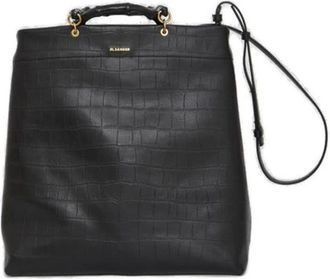 Jil Sander Femme, Sacs, Noir, Taille: ONE Size Sac cabas en cuir gaufr&eacute;