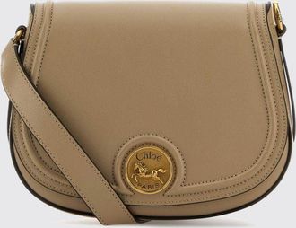 Chlo&eacute; Mini sac bandouli&egrave;re Horse Medal en cuir avec logo en m&eacute;tal