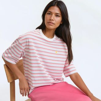 La Redoute Collections T-shirt Ray&eacute; Col Rond Manches Courtes