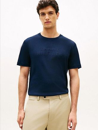 Tommy Hilfiger T-shirt en maille interlock &agrave; logo ton sur ton