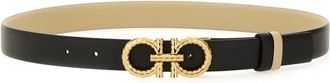 Ferragamo Gürtel - Belt With Ornate Gold Buckle - Gr. 75 - in Schwarz - für Damen