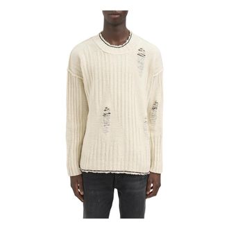 Isabel Benenato Rippstrick-Pullover mit Rundhalsausschnitt - - Knitwear - Herren - Wei&szlig; - S