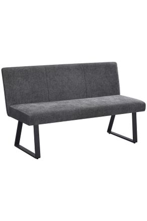 CARRYHOME Sitzbank, Grau, Schwarz, Metall, Textil, 2-Sitzer, 140x86x61 cm, Esszimmer, B&auml;nke, Sitzb&auml;nke