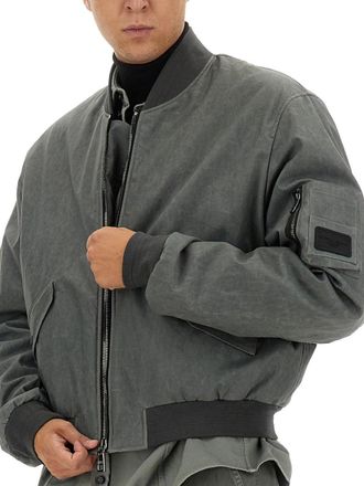 Dolce & Gabbana Linen-Polyamide Blend Bomber Jacket - Gray