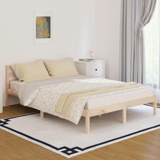 ITYhome Ityhome - Cadre de lit sans matelas bois massif de pin 140x200 cm vidaXL