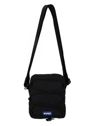 HUGO BOSS Logo-Embroidered Recycled Polyester Shoulder Bag - Black