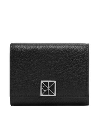 Calvin Klein Geldb&ouml;rse Emblem Hw Pebble Trifold W/Zip LV04F1128G Schwarz