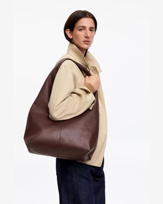 Arket Weiche Tasche Aus Spaltleder -Braun