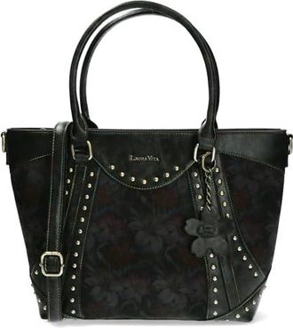 Laura Vita Sac shopping ville pour femme City shopper Amber 03, La couleur:noir