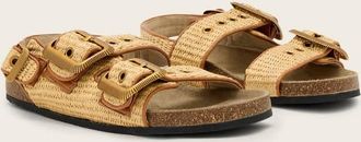AllSaints Staffa - Sandalen aus Bast in Naturbraun-Brown