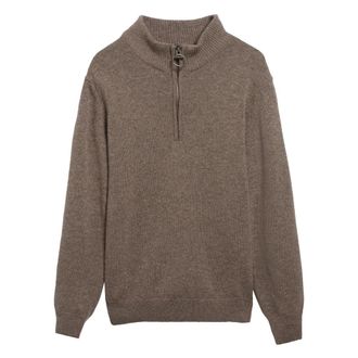 Barbour Maille Essentielle zipp&eacute;e - Homme - Pulls - Brun - Taille: L