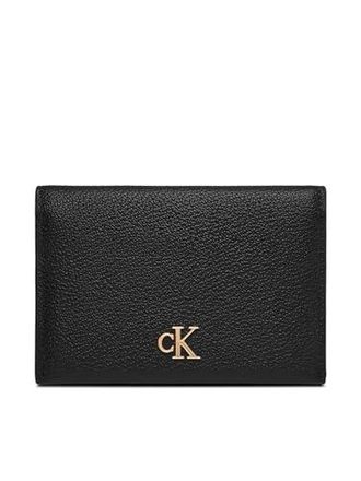 Calvin Klein Porte-Carte Femme Monogram Flap en Cuir, Noir (Black), Taille Unique