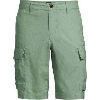 Lands End Cargo-Shorts aus Leinen/Baumwollmix, Herren, Größe:48-50 regular, Grün, Baumwolle/Leinen, by Lands End