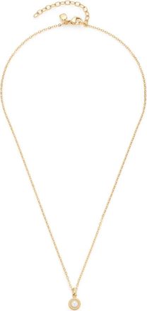 Leonardo Halskette Isa - feine Anker-Kette aus goldfarbenem Edelstahl - Anhänger mit pinkem Glas-Stein - 42-47 cm Länge - Schmuck Geschenk Damen - 022876