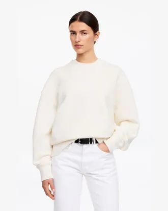 Arket Lockeres Sweatshirt Aus Frottee -Wei&szlig;