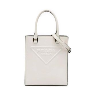 Prada Pre-owned Leather Tote Bag - - Pre-owned - Damen - Wei&szlig; - ONE SIZE
