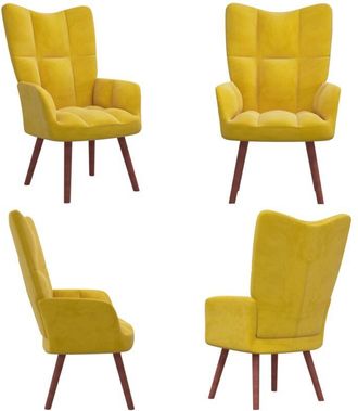vidaXL Relaxsessel Senfgelb Samt - Sessel - Samt Sessel - Wohnraum Dekoration - Bequemes Sofa - Gelber Sessel - Home & Living