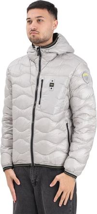 Blauer Homme, Vestes, Gris, Taille: L Wave Puffer Jacket