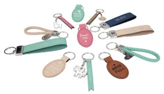 Depesche 11807-094 Vergiss mich nicht Schl&uuml;sselanh&auml;nger, gezacktes Schildchen aus Leder mit Ich pass auf dich auf, Pink, inkl. Metallanh&auml;nger im Engel-Form mit