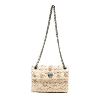 Kurt Geiger Femme, Sacs, Beige, Taille: ONE Size Floral-Embellishment Chain Cross Body Bag