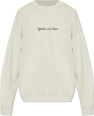 Off-white Homme, Sweatshirts et sweats &agrave; capuche, Beige, Taille: XS SweaT-shirt avec logo brod&eacute;