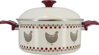 Menastyl Cuisson Faitout gallina 24cm en acier &eacute;maill&eacute; avec couvercle en m&eacute;tal - 3645460