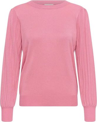 Kaffe Rundhals-Strickpullover - - Knitwear - Damen - Rosa - XL