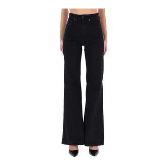 Lois Femme, Jeans, Noir, Taille: W24 Jean &Eacute;vas&eacute; Taille Haute